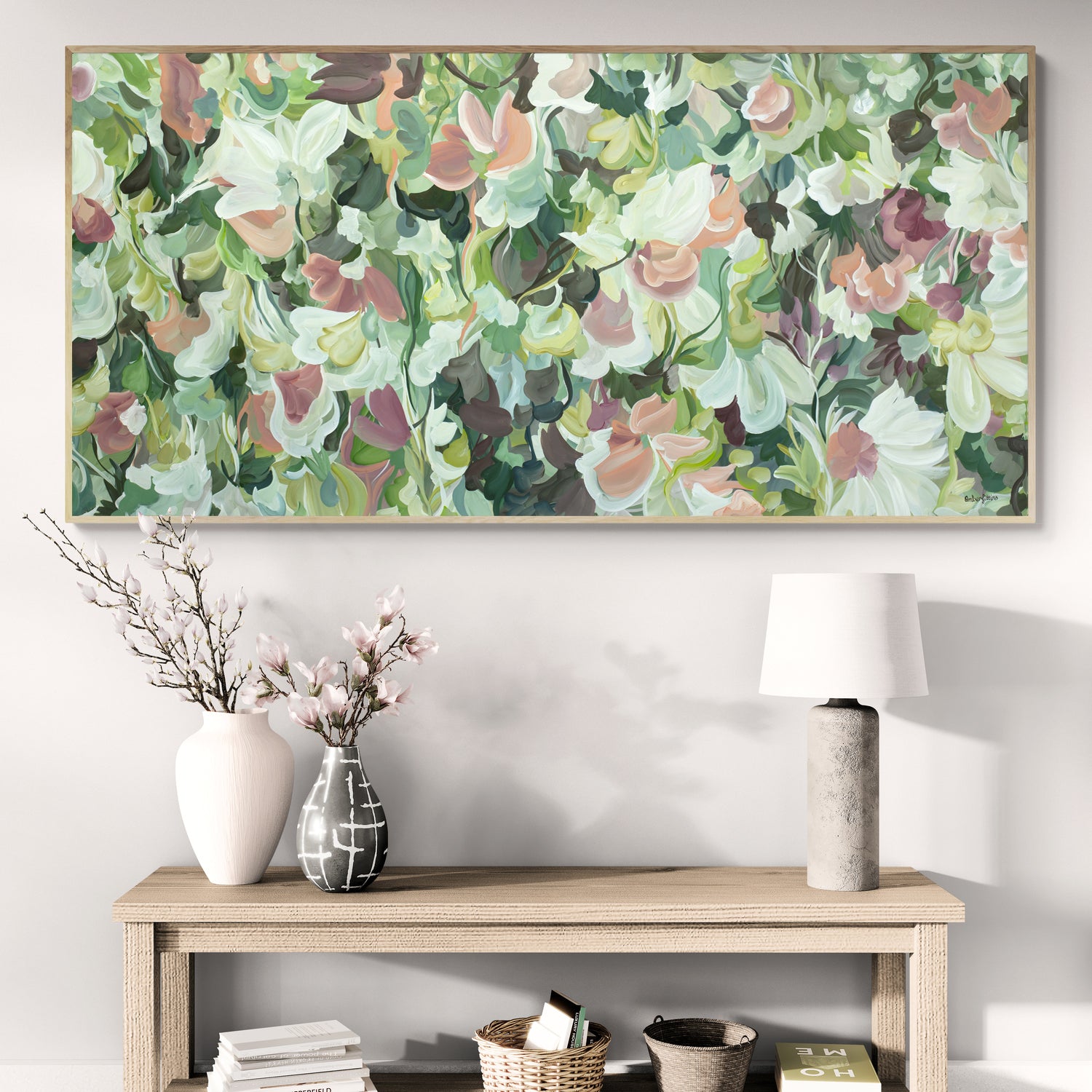 Large Abstract Flower Painting | Colourful Floral Abstract Art | Amber ...