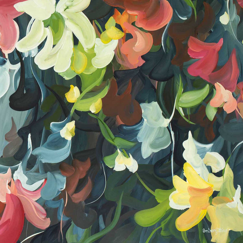 Large floral abstract art | Modern colourful original paintings for ...